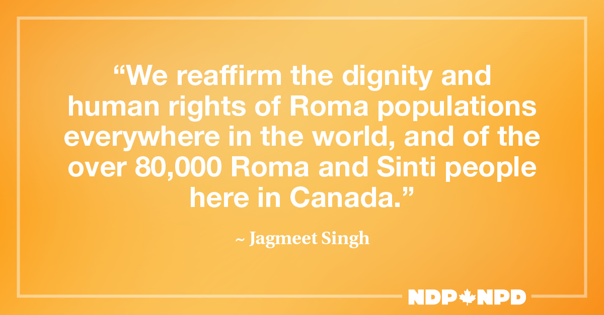 NDP Statement on the Annual Commemoration of the Roma and Sinti ...
